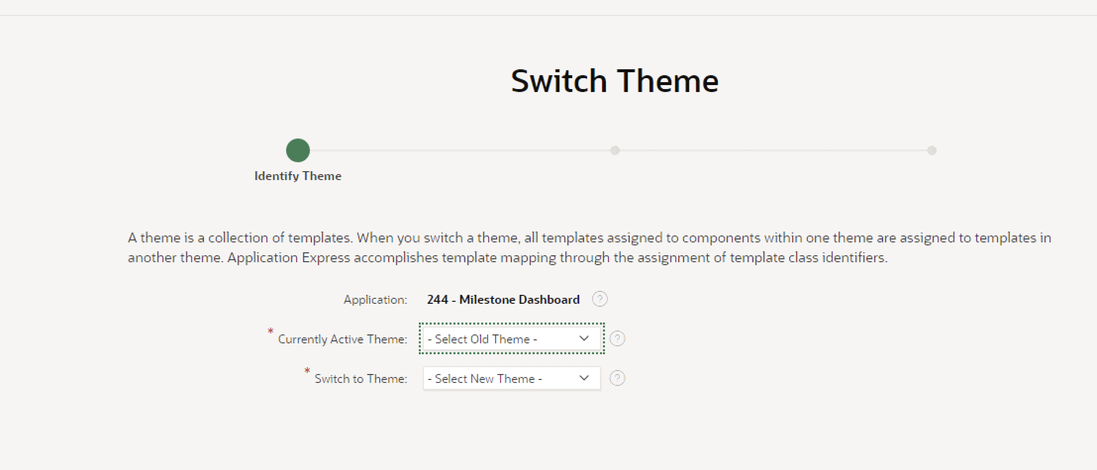 FR-1854: Switching a Theme, the current theme should be pre selected - Oracle APEX Ideas
