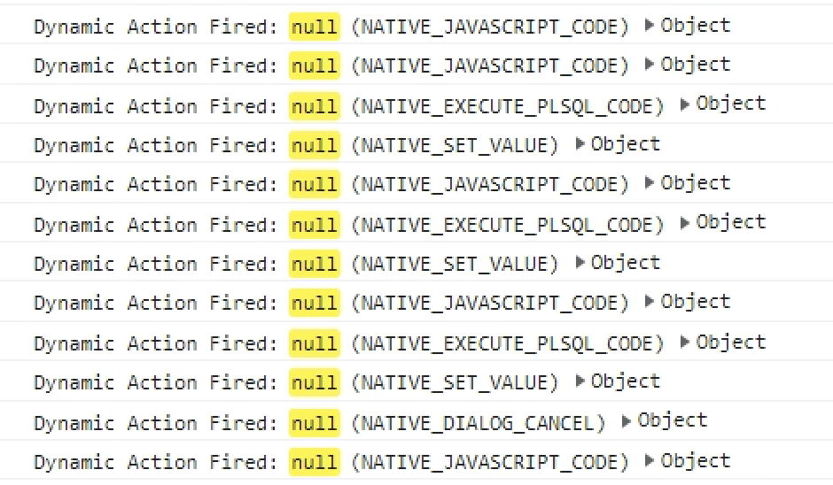 FR-2392: Show DA name in console.log - Oracle APEX Ideas